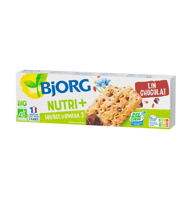 Biscuits nutri + lin chocolat 138g - Bjorg