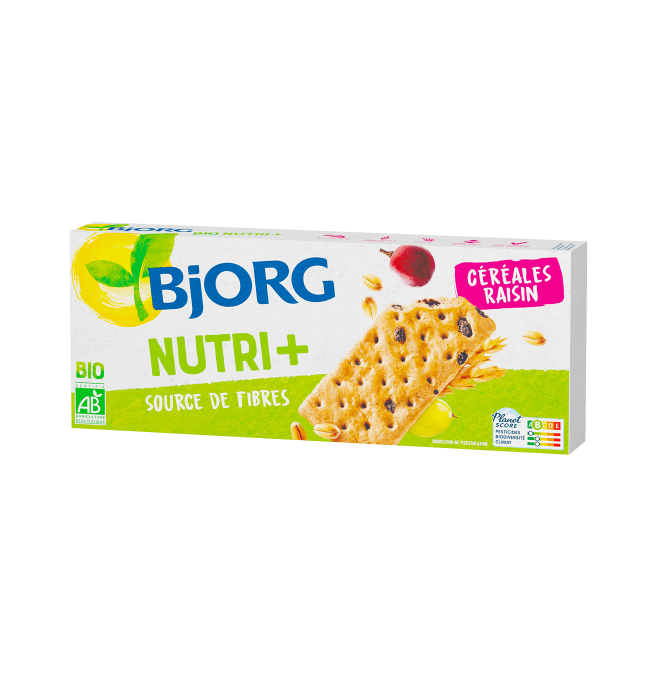 Biscuits Biscuits nutri + céréales raisins 218g - Bjorg