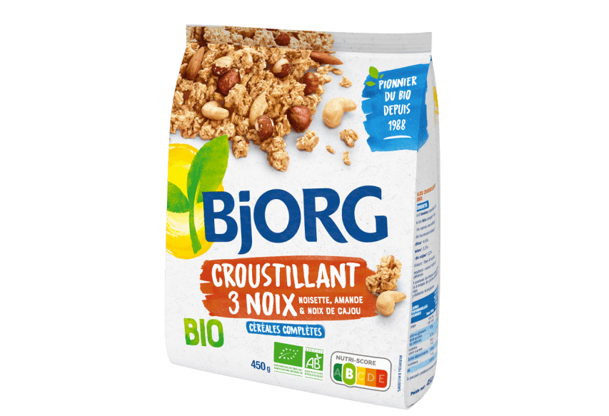 Céréales petit-déjeuner Céréales Croustillant 3 noix 450g - Bjorg