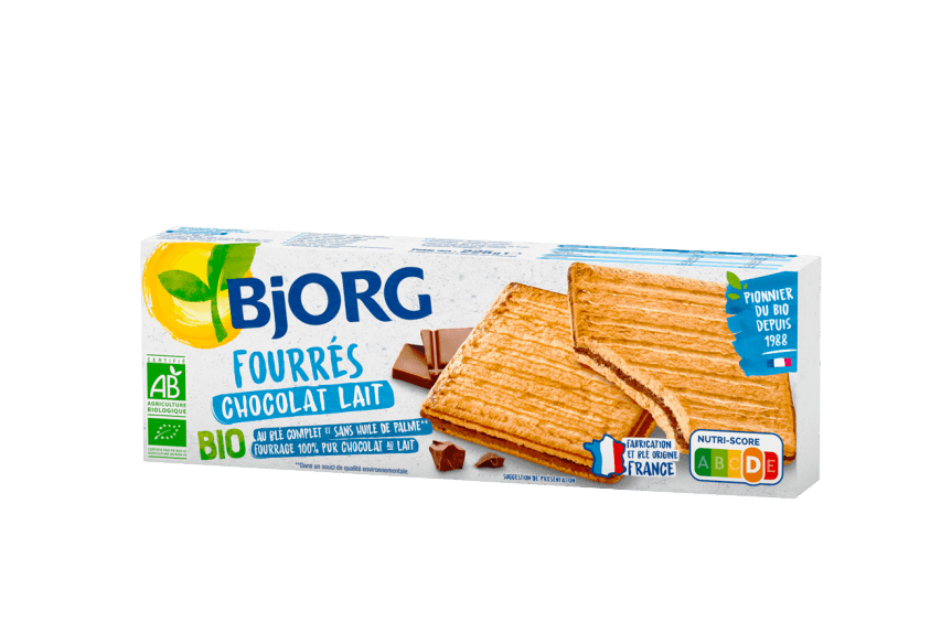 Biscuits Biscuits Fourrés chocolat lait 225g - Bjorg