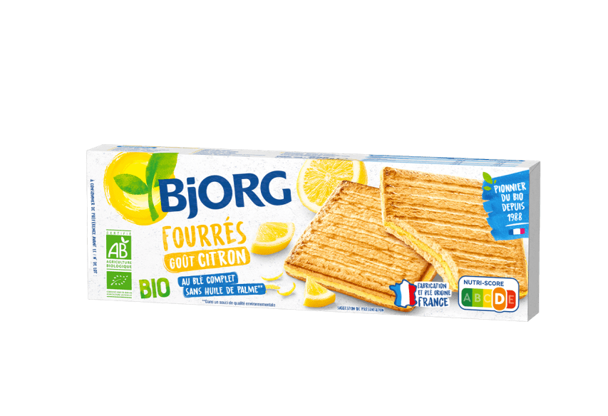 Biscuits Biscuits Fourrés citron 225g - Bjorg