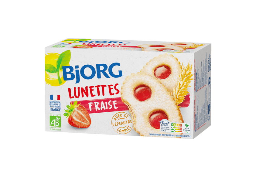 Biscuits lunettes à la fraise 200g - Bjorg