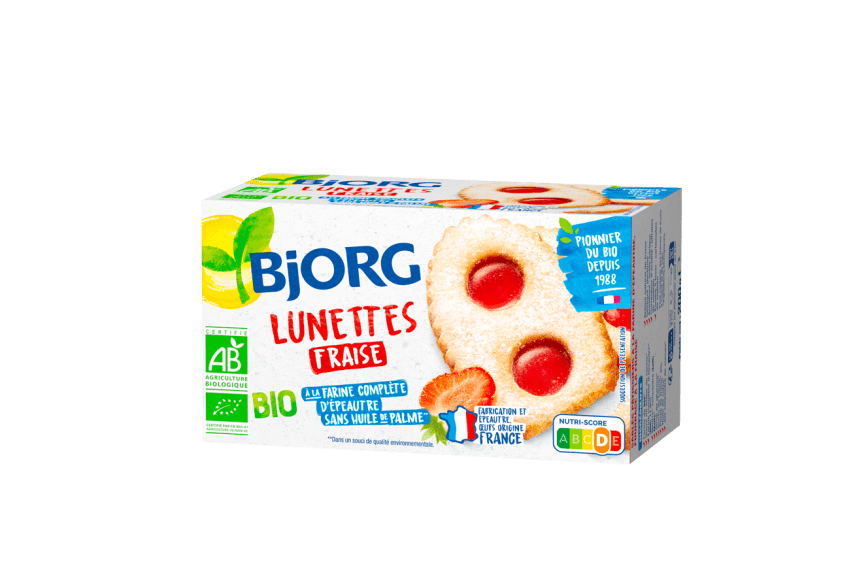 Biscuits lunettes à la fraise 200g - Bjorg