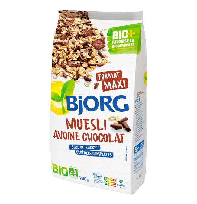 Céréales Muesli avoine chocolat 750g - Bjorg