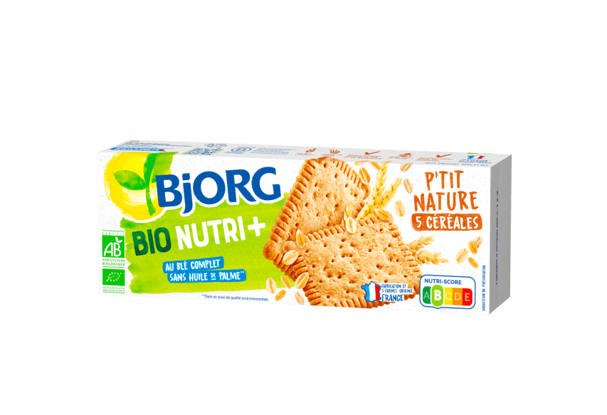 Biscuits Nutri+ P'tit Nature 5 céréales - Bjorg
