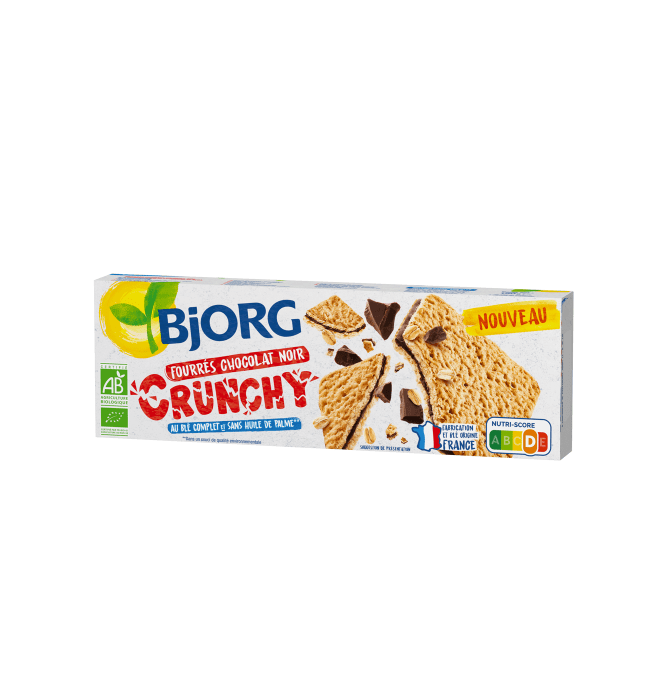 Biscuits Fourrés Crunchy chocolat noir 150g - Bjorg