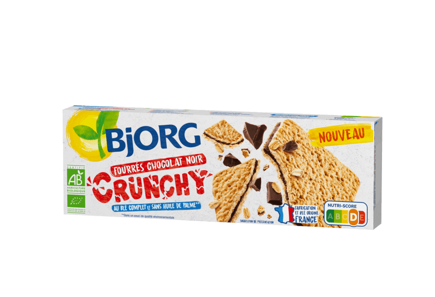Biscuits Fourrés Crunchy chocolat noir 150g - Bjorg