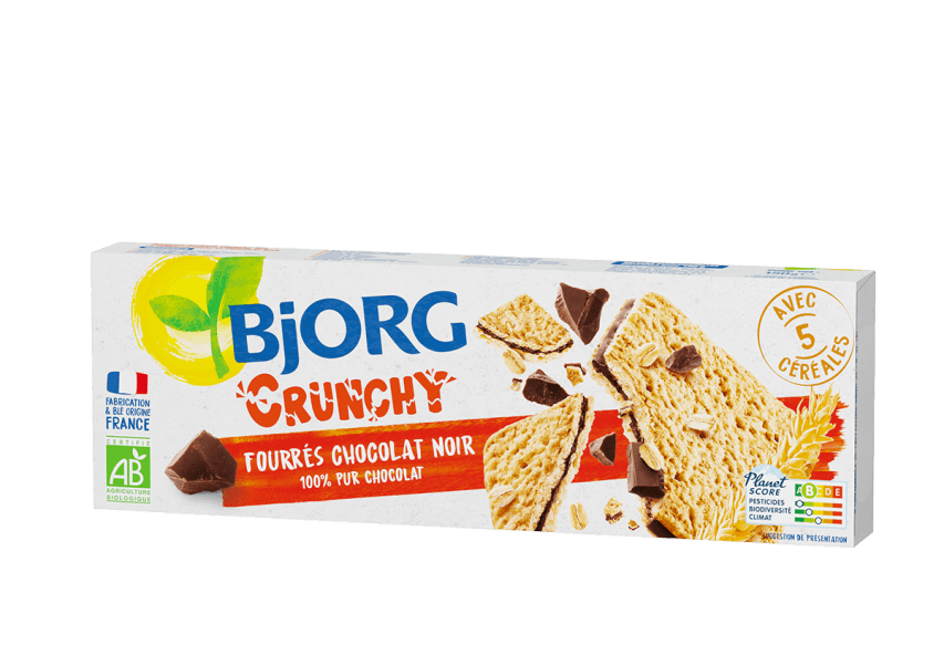 Biscuits Fourrés Crunchy chocolat noir 150g - Bjorg