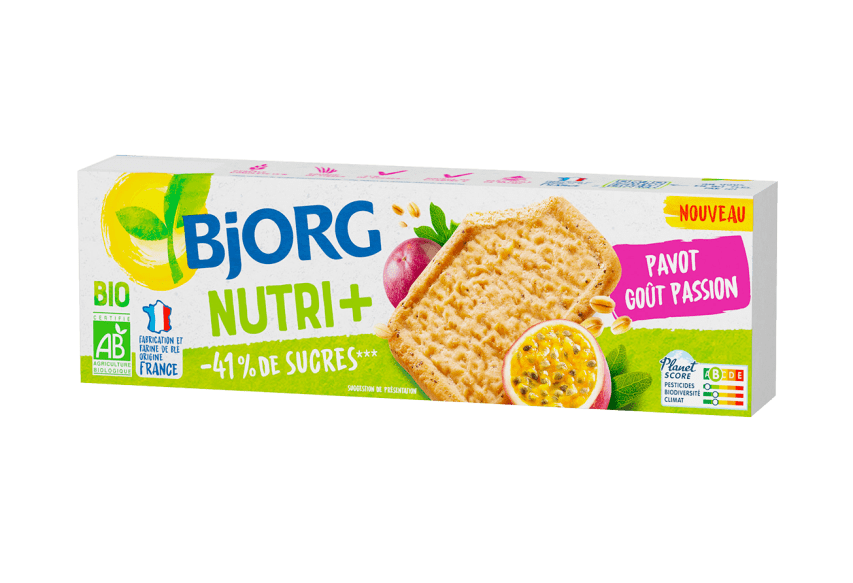 Biscuits Nutri+ Pavot goût Passion 130g - Bjorg