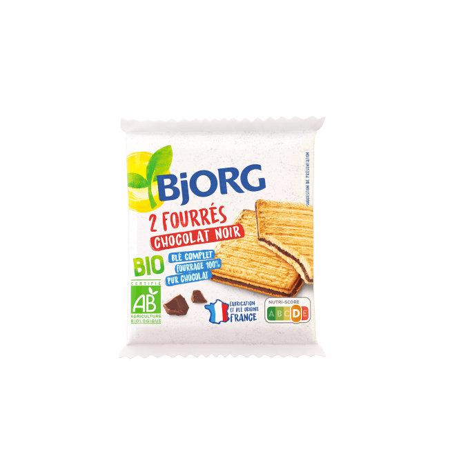 Fourrés Chocolat Noir 50g (pochon de 2 biscuits) - Bjorg